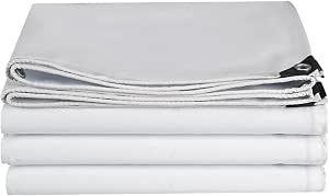 Canvas Tarpaulin Sheet Heavy Duty - White Waterproof Tarp for Covering ...