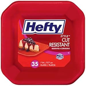 Amazon.com: Hefty Style Square Cut Resistant Foam Plates (Red, 7-Inch ...