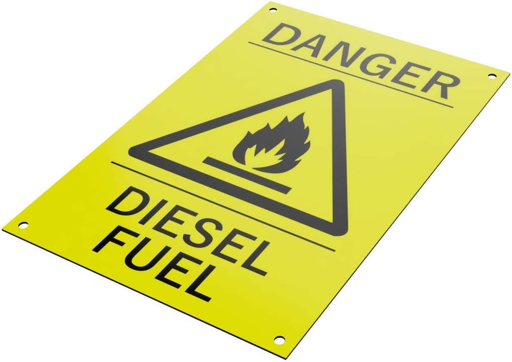 High Visibility Yellow and Black Danger Diesel Fuel Safety Sign – BigaMart