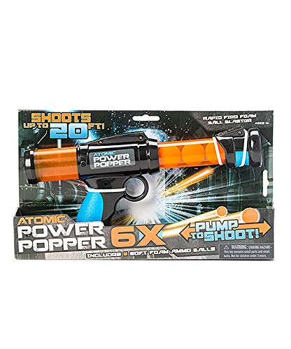 Hog Wild Atomic Power Popper 6X - Rapid Fire Foam Ball Blaster - Blasts ...