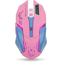 Amazon.com: HXMJ Pink Gaming Mouse,Rechargeable 2.4Ghz Wireless Mice ...