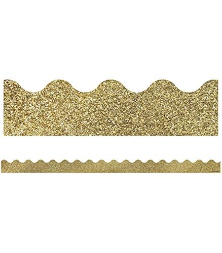 Carson Dellosa Sparkle and Shine Gold Glitter Bulletin Board Borders ...