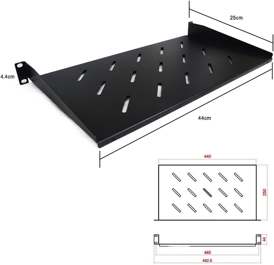 1U Server Rack Shelf, Rack Mount For 19 Inch Cabinets and Racks – Front ...