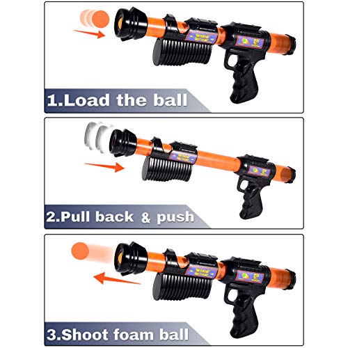 GamePath 2 pcs Power Popper Gun Dual Battle Pack Foam Ball Play Guns ...