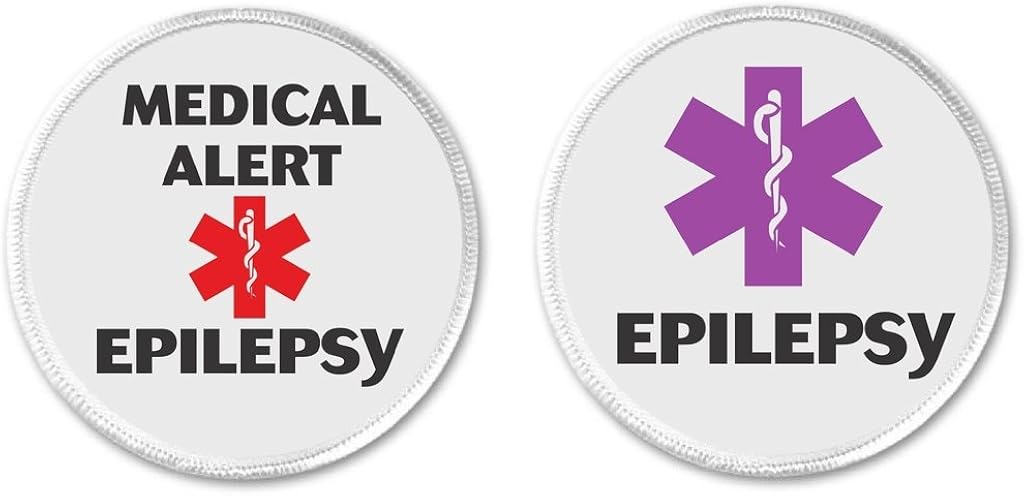 Amazon.com: Set 2 EPILEPSY Medical Alert 3" Sew On Patches Epileptic ...