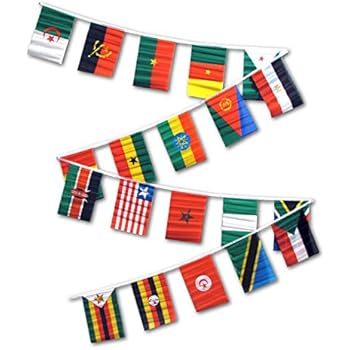 Amazon.com : 30ft String Flag Set of 20 African Country Flags : Garden ...