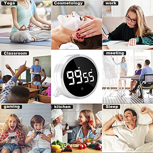 Timers,Timer for Kids,Digital Kitchen Timer with LED Touch Screen, Egg ...