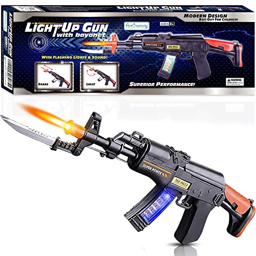 Light Up Toy Machine Gun with Folding Bayonet by ArtCreativity, Cool ...