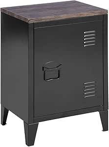 Amazon.com : FurnitureR Metal Locker Storage Nightstand for Boy Teens ...
