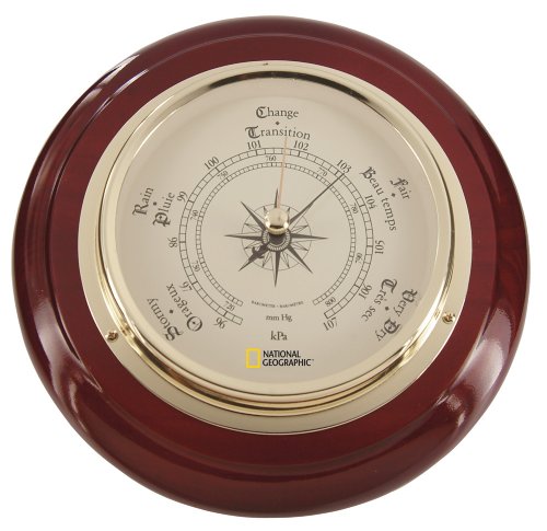 Amazon.com: NATIONAL GEOGRAPHIC Round Wooden Barometer: Home & Kitchen