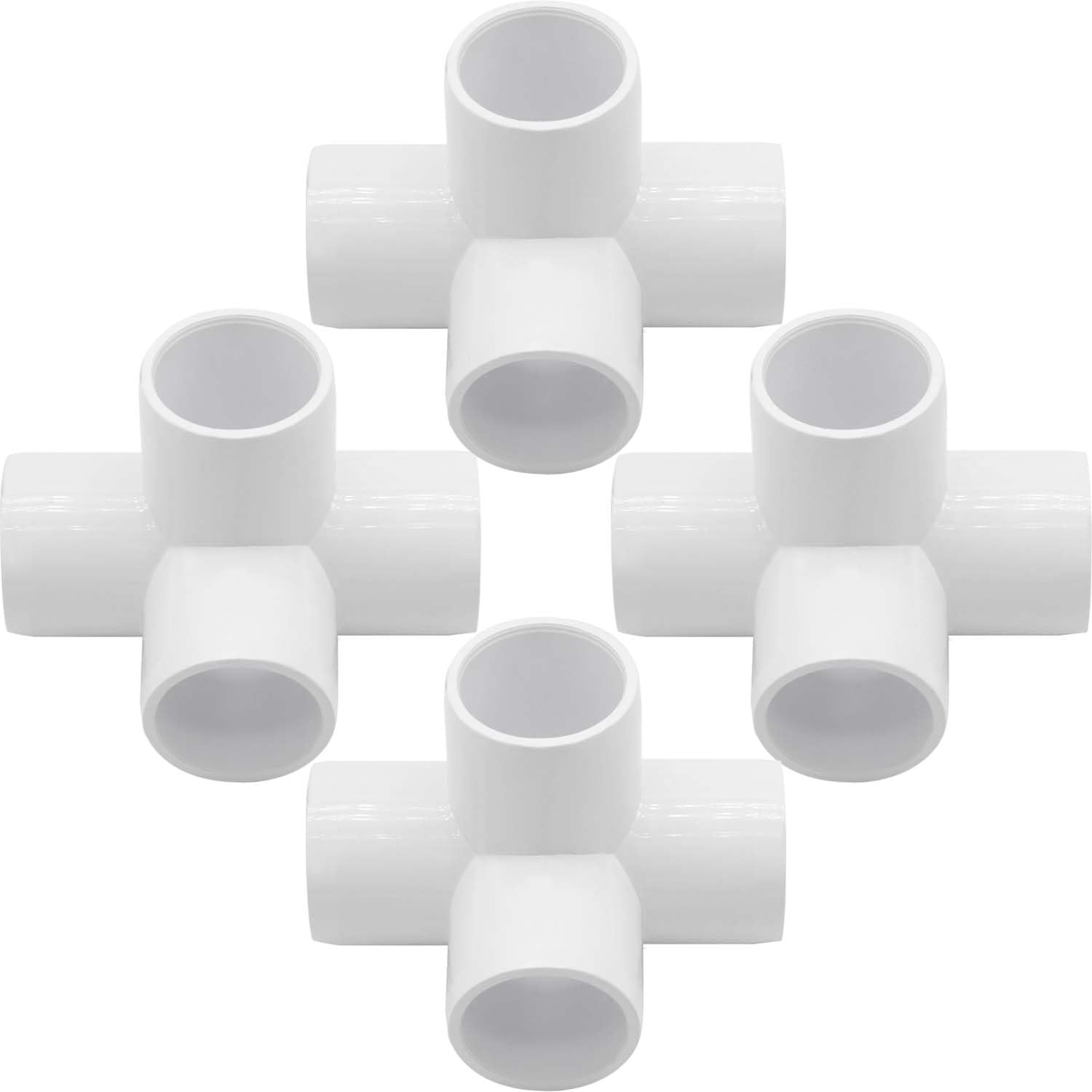 YSIL PVC Fittings Elbow Furniture Grade Connector 4 Way 2 Inch 4Pcs for ...