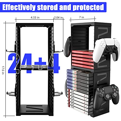 SIKEMAY Game Storage Tower for PS5/ PS4/ Xbox Series S & X/Xbox ...