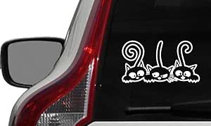 Amazon.com: Three Cute Kittens Cats with Tails Car Vinyl Sticker Decal ...