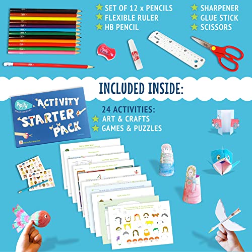 Travel Art Kit for Kids - Drawing, Coloring, Craft, Games and Puzzles ...