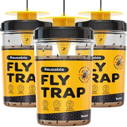 Outdoor Fly Trap [Set of 3] Fly Traps Outdoor with Dissolvable Non ...