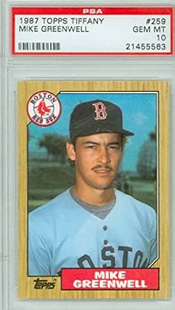 Amazon.com: Mike Greenwell PSA GRADED 10 (Baseball Card) 1987 Topps ...