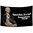 Amazon.com : Furlista Shoot Fast, Eat Ass Flag Thomas Jefferson Tapestry -3x5ft/Vibrat Color/HD ...