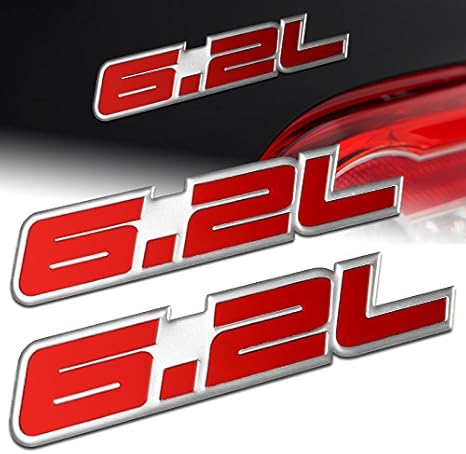 2PCS NEW 3D LS3 6.2L V8 Red Chrome Fender Emblem Badge Camaro G 8 SS Holden