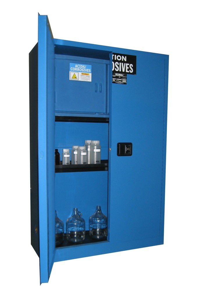 SECURALL C130 Acid/Corrosive Storage Cabinet, 30 Gallon Cap, 18-Gauge ...