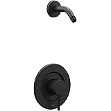 Moen Align Matte Black Posi-Temp Pressure Balancing Modern Tub and Shower Trim Kit, Valve ...