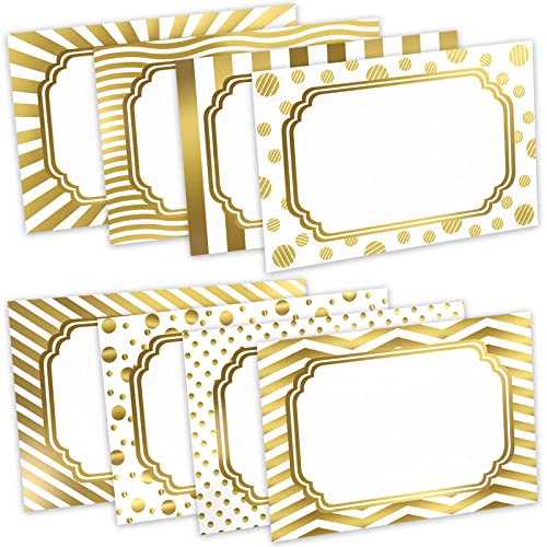 240 Pcs Gold Name Tags tickers(3"x 2")Removable Nametags Gold Stamping ...