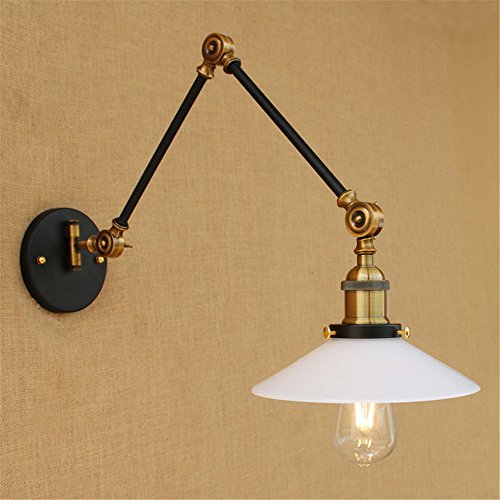 Buy CGHYY Industrial Wall Light Shade Vintage Style Milk White Glass Caster Double-Header ...
