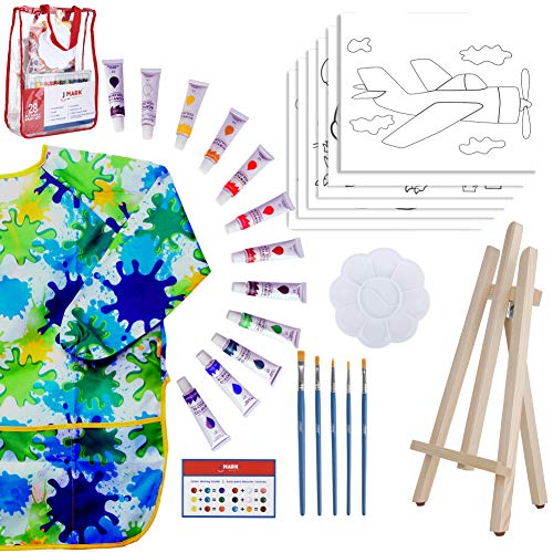 Kids Paint Set for Boys – 28-Piece Acrylic Painting Supplies Kit with ...