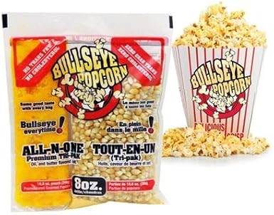 Bullseye all in one Prepack Premeasured unpopped Popcorn Kernels for ...