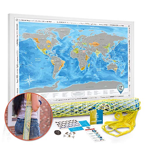 Buy Scratch Off World Silver - Large Detailed Scratch Off of The World ...