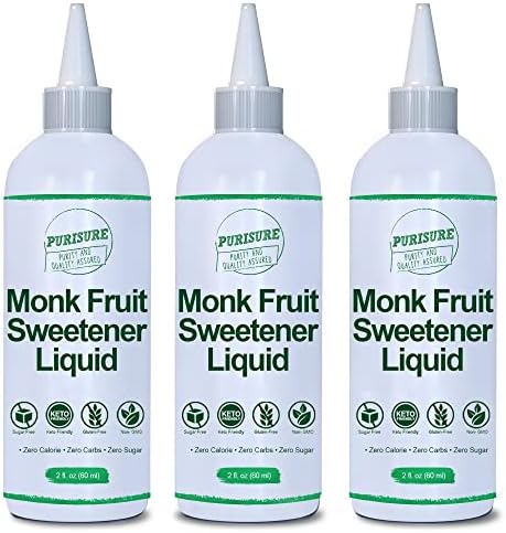 Purisure Monk Fruit Sweetener Liquid, Zero-Calorie Monk fruit Drops, Keto & Paleo Friendly ...