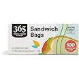 Amazon.com: 365 by Whole Foods Market, Double Zipper Sandwich Storage ...