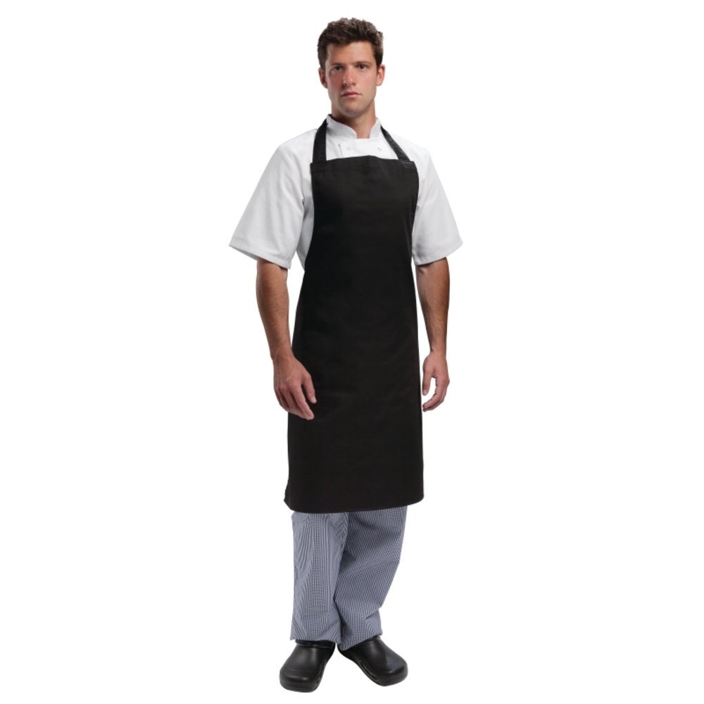 Whites Chefs Apparel A279 Bib Apron, Poly cotton, 28" x 38", Black ...
