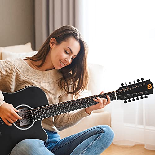 Vangoa 12 String Guitar, Acoustic-electric Dreadnought Cutaway Guitar ...