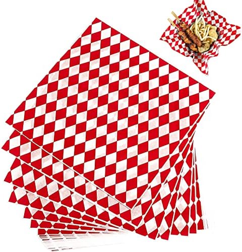 Watayo 200 Sheets Christmas Deli Paper-Red & White Wax Paper Deli Wrap ...