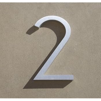 Amazon.com : Modern House Number Aluminum Contemporary Font Number Two ...