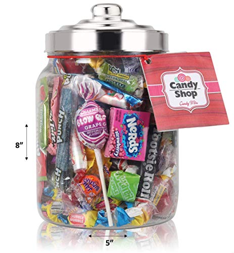 Candy Jar Filled With Your Favorite Party Mix, Blow Pops, Cherry Heads ...