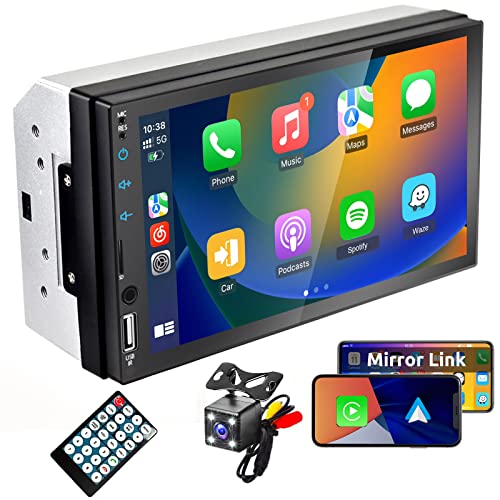 Double Din Car Stereo with Apple CarPlay & Android Auto, 7 Inch HD ...