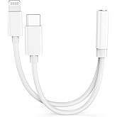 Amazon.com: [Apple MFi Certified] iPhone Headphone Adapter,2-in-1 Lightning USB C Type C to 3.5 ...