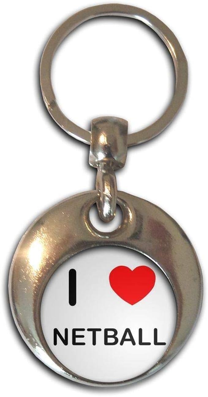 Amazon.com: I Love Heart Netball - Chrome Round Double Sided Key Ring ...