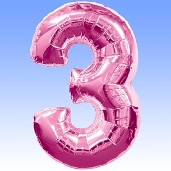 Amazon.com: Number 3 Pink Supershape Foil Balloon 23 X 34 Inches ...