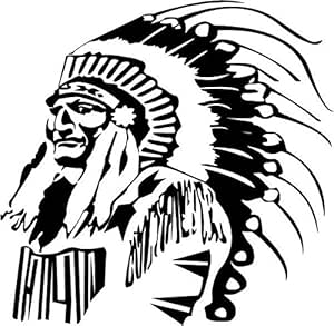 Amazon.com: Indian Chief Native American Vinyl Decal Sticker- 12" Wide ...