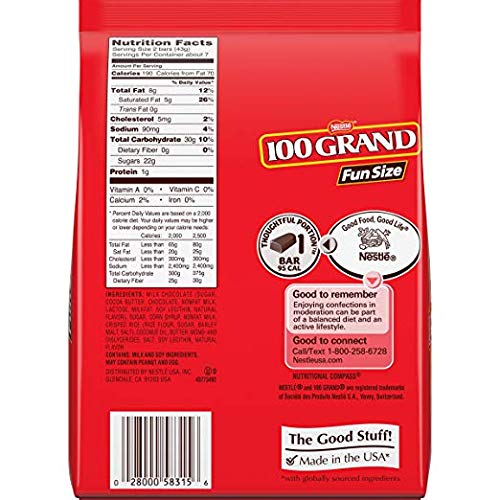 100 Grand Chocolate Bar Fun Size 11 Ounce General General