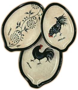 Amazon.com: CounterArt Rustic Rooster Nested Spoon Rests, Set of 3 ...