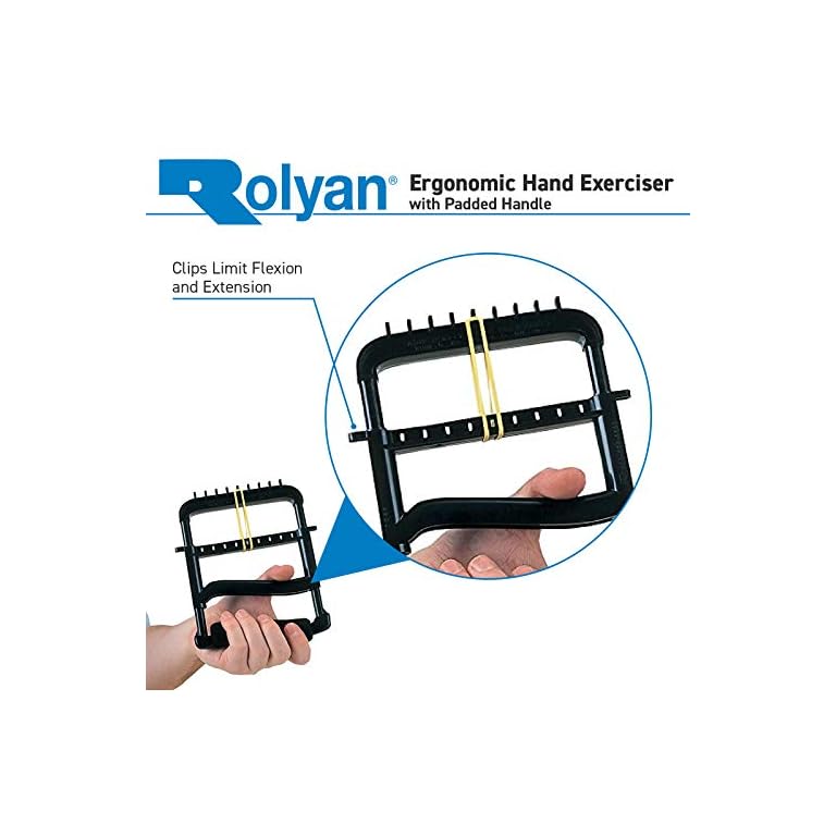 Rolyan Ergonomic Hand Exerciser with Padded Handle, Adjustable Squeeze ...