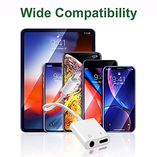 [2 Pack] 3.5 mm Headphone Adapter & iPhone Charger Aux Adapter, Dongle ...