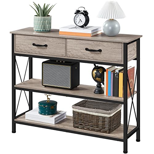 Yaheetech Console Table with 2 Drawers, 3-Tier Entryway Table with ...