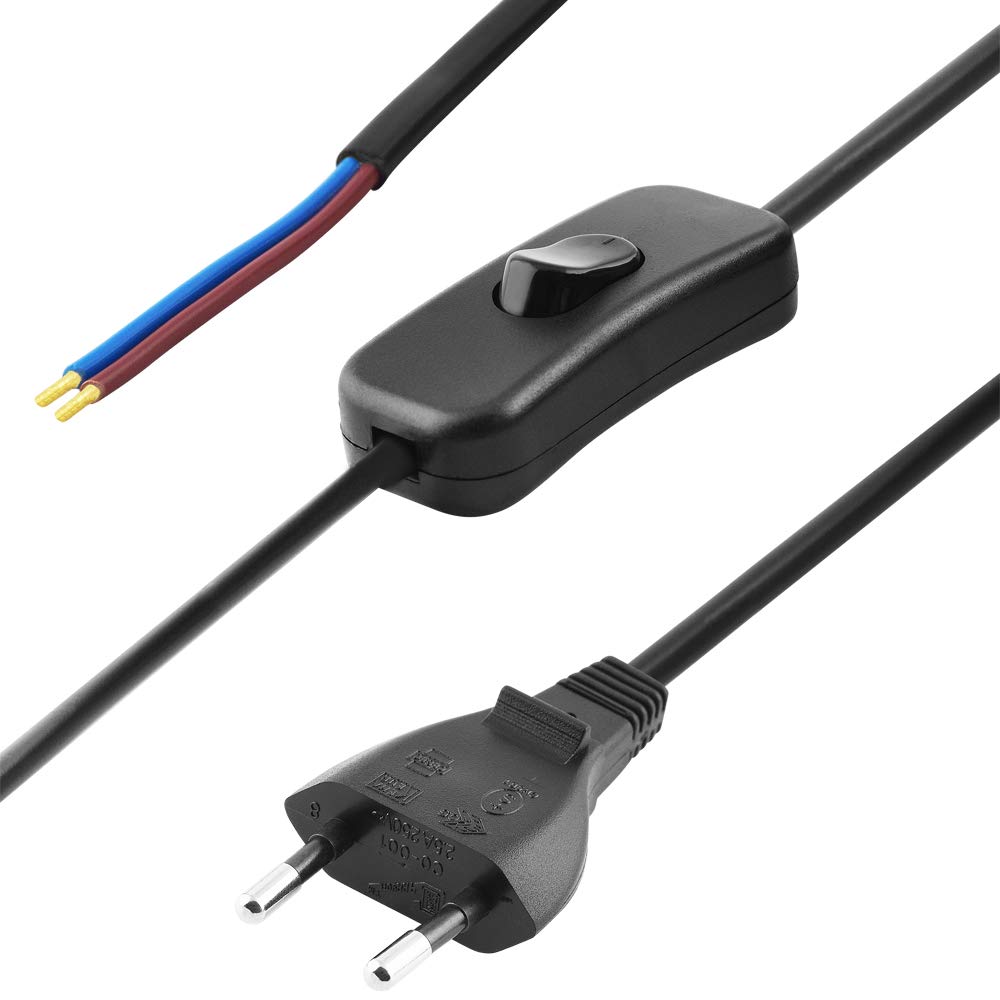 BestPlug 1,5 Meter Stromkabel mit Schalter (Grundpreis 2,99 EUR, Meter ...