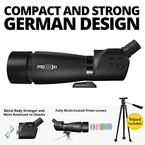 Heider PRO Zoom X1 Land Telescope/Spotting Scope - 3300 FEET - Want It All