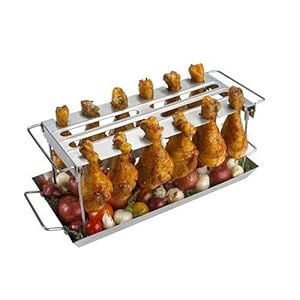 Stainless Steel Chicken Wing or Drumstick Rack for BBQ or OVen: Amazon ...