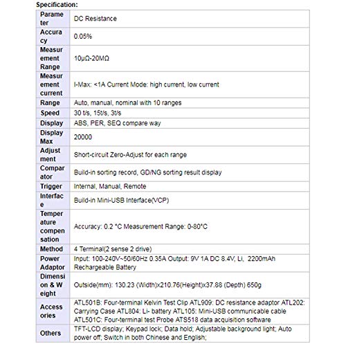 Portable Handheld Digtial DC Resistance Milliohm Meter, Resistance ...